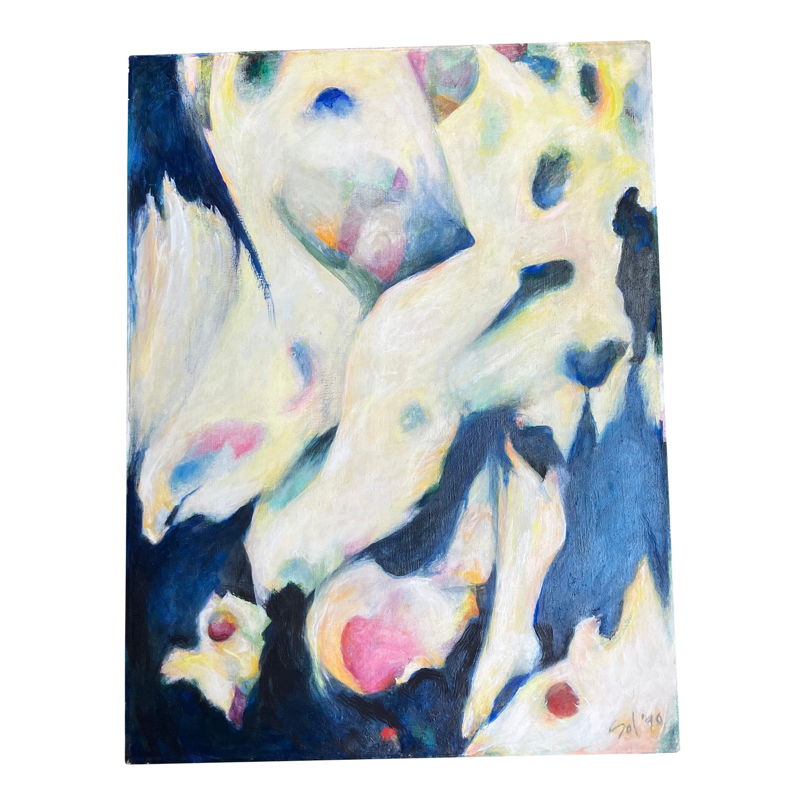 1970’s Original Abstract “Icarus” Painting Signed | Chairish