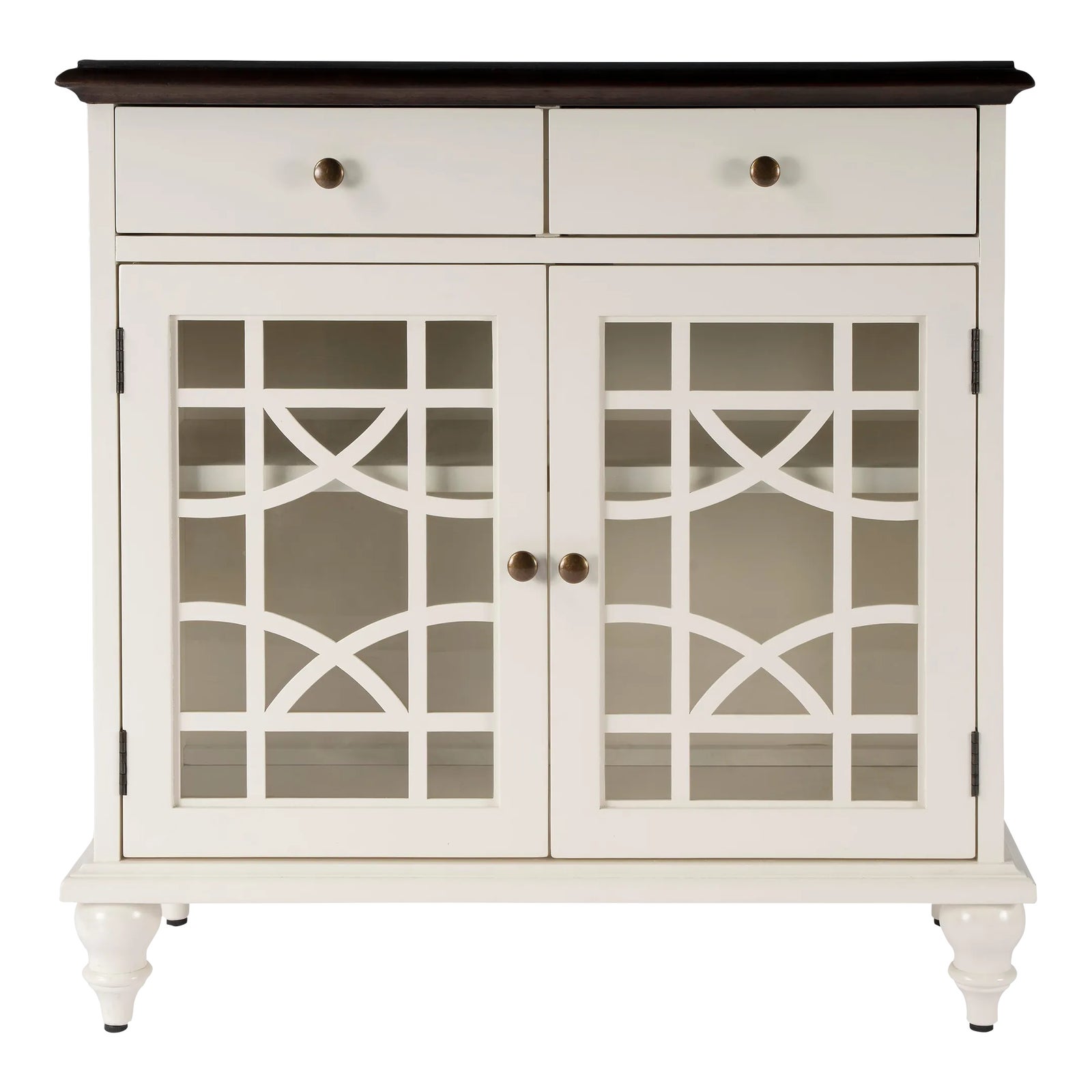 Rene 2 Door 2 Drawer Cabinet, White | Chairish