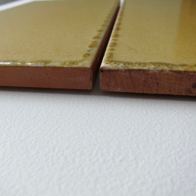 Vintage 1970s Italian Yellow Glazed Terracotta Wall Tile, 8 Sq Ft Lot ...