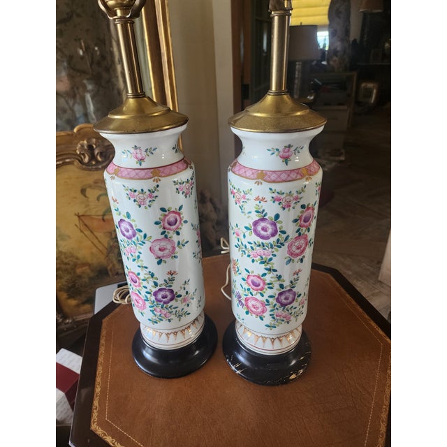 Pair of Chinese Export Samson Lamps | Chairish