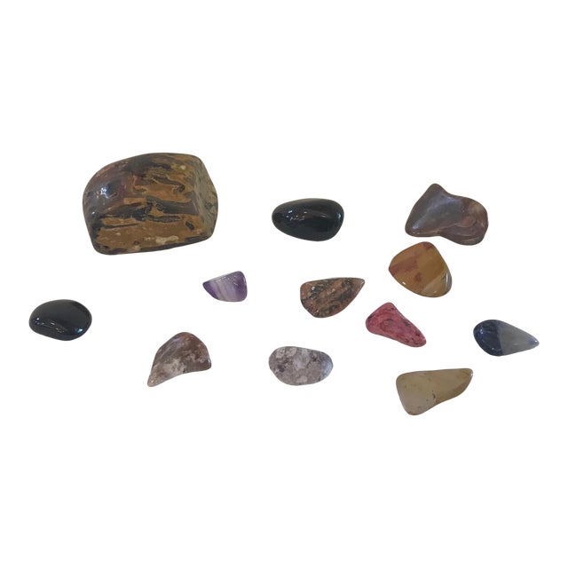 Vintage Polished Rock Collection - Set of 12 | Chairish