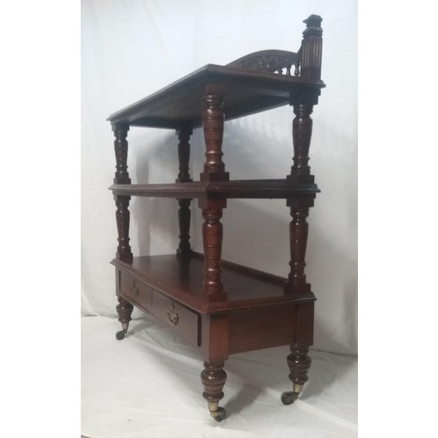 Early 20th Century Victorian Three-Tier Mahogany Buffet Trolley | Chairish