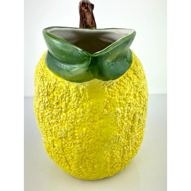 Vintage Mid Century Italian Hand Painted Lemon Pitcher | Chairish