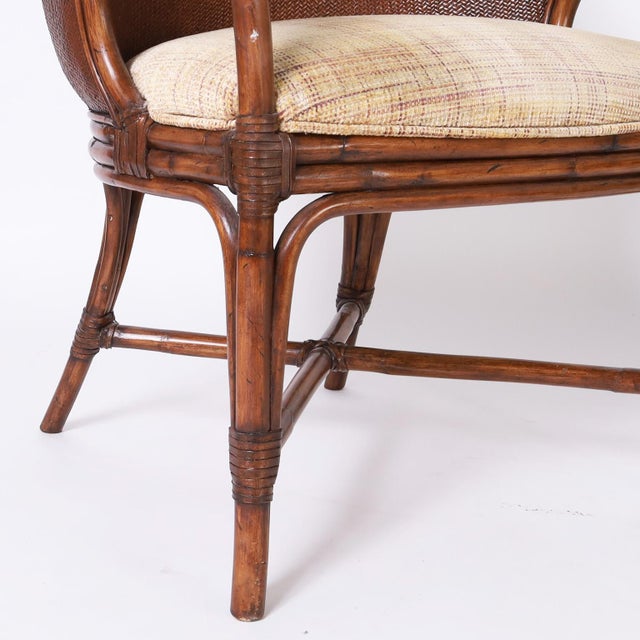 Pair of Vintage British Colonial Style Arm Chairs | Chairish