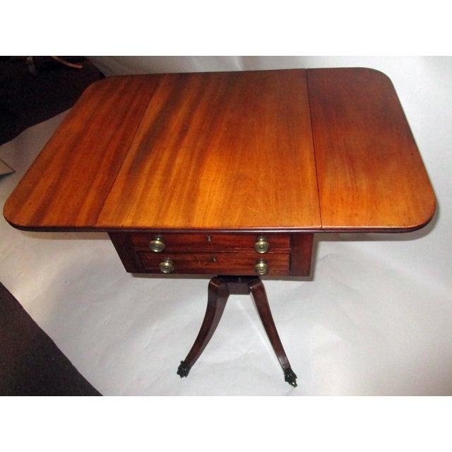 George III Period English Mahogany Drop-Leaf Side Work Table | Chairish