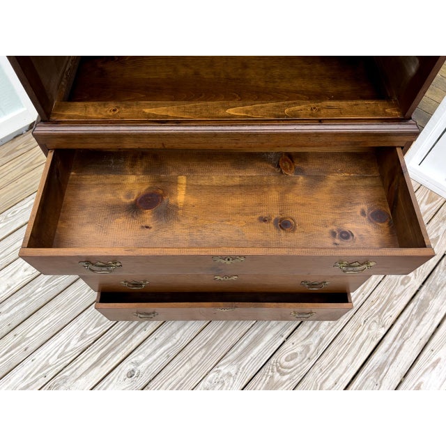 Late 20th Century 12 Drawer Tall Chest on Chest New England Style Pine ...
