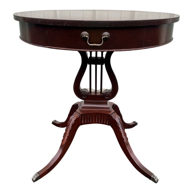 Early 20th Century Antique Mersman Mahogany Single Drawer Lyre Side ...