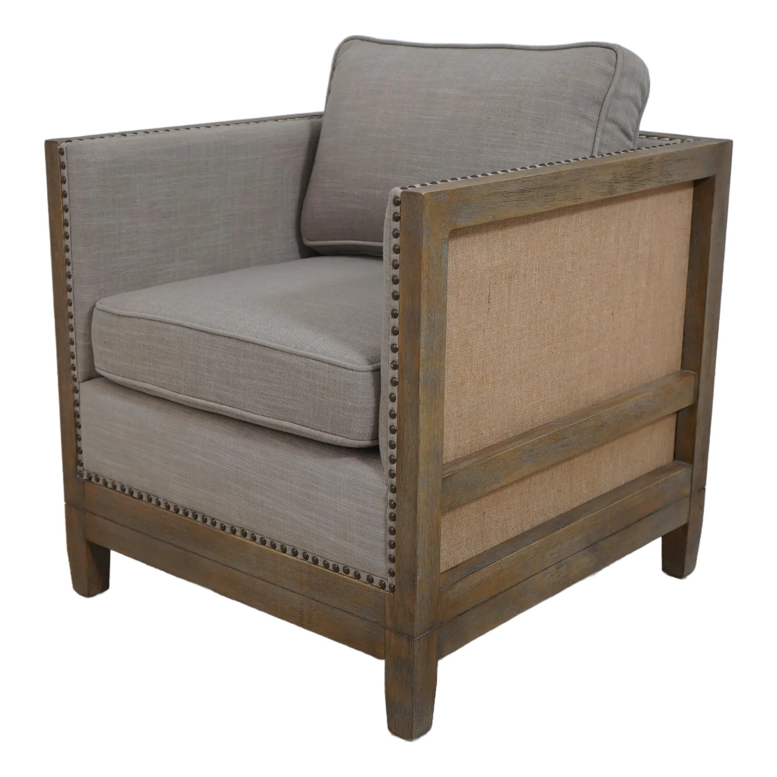 Ottermost Modern Design Upholstered Cube Chair | Chairish
