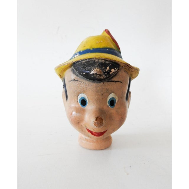 Vintage Pinocchio Hand Puppet Head Walt Disney Sculpture | Chairish