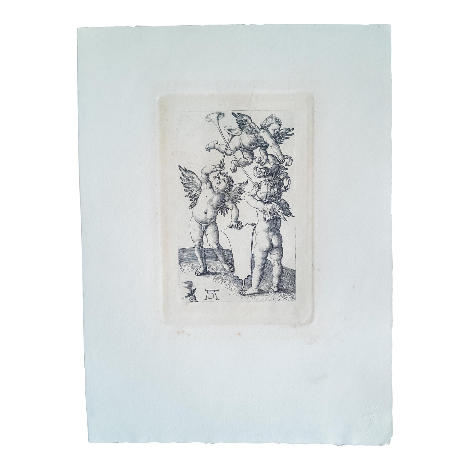 20th Century Museum Print of Three Putti With Trumpets After Albrecht ...