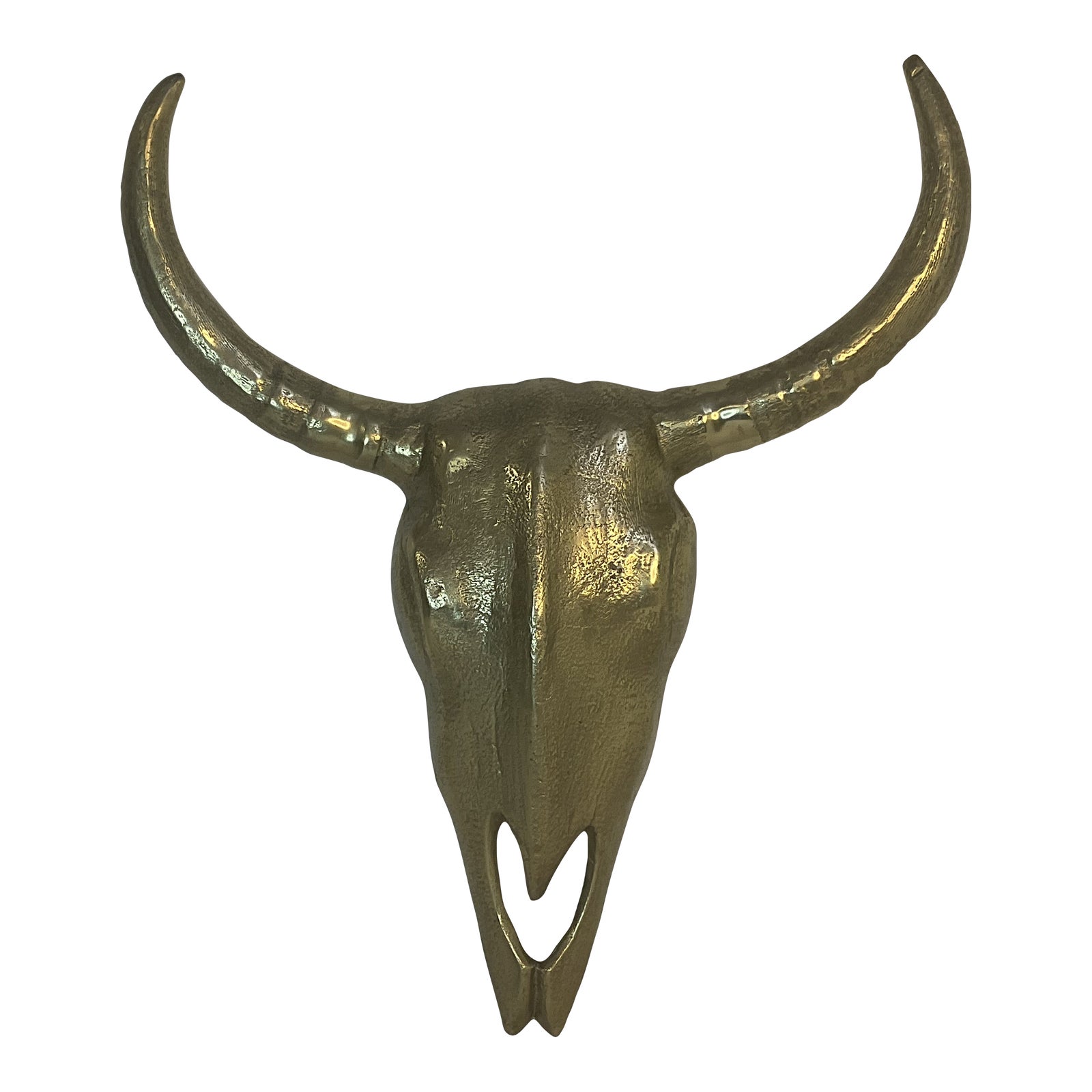 1970s Rustic Western Americana Metal Steer Skull Wall Sculptural Object ...