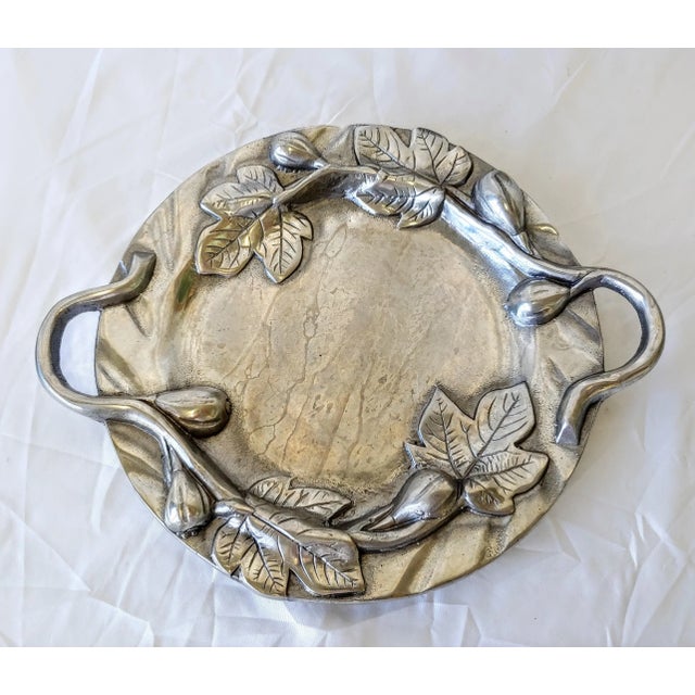 Vintage Pewter Round Double Handled Serving Plates/Trays Set of 2 ...