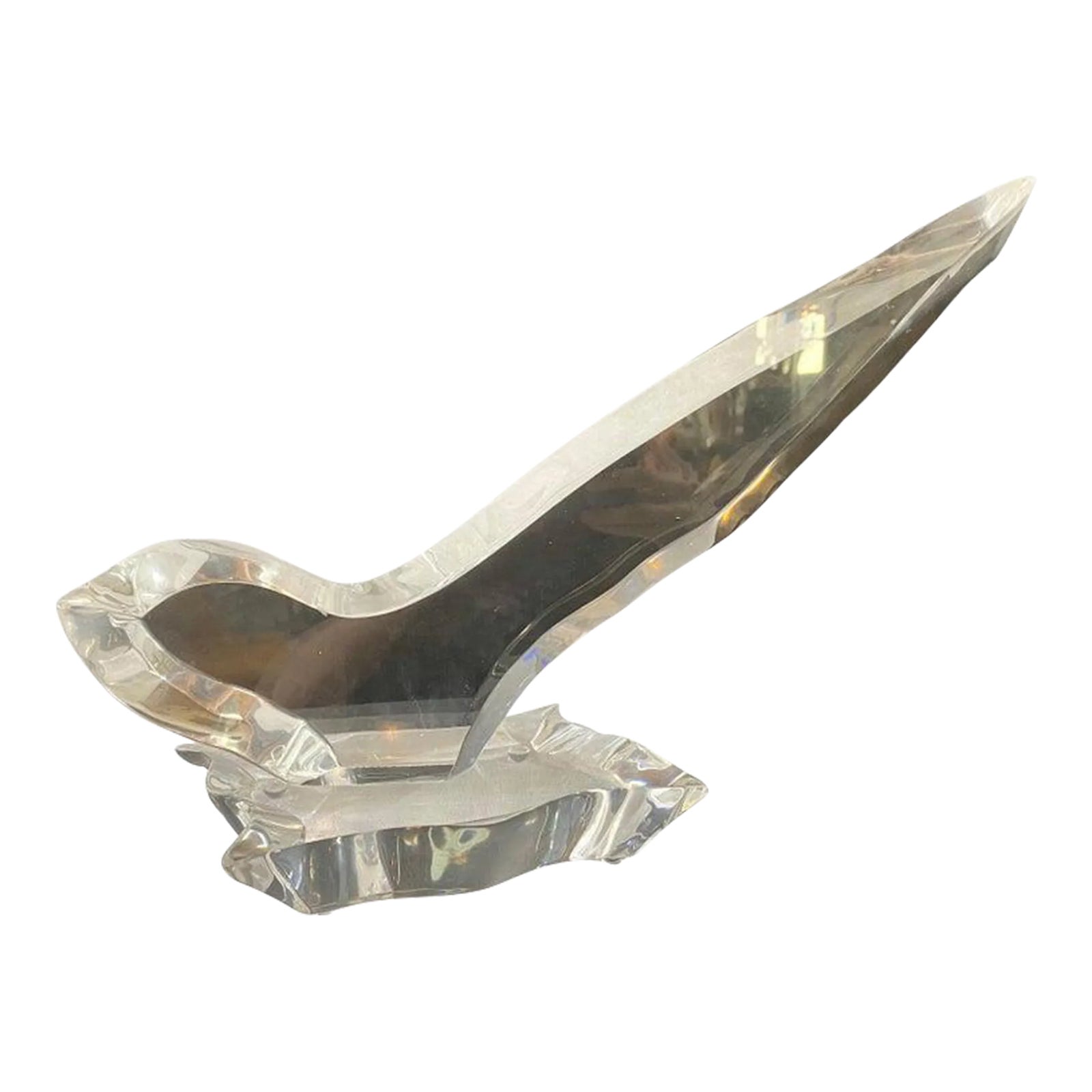 Eric Bauer Modernist Abstract Bird Lucite Sculpture, Signed | Chairish