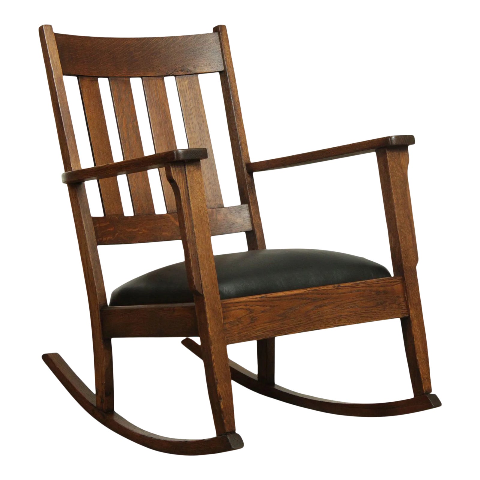 Antique Mission Style Oak Rocking Chair | Chairish