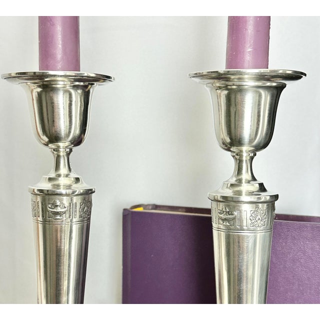 Vintage Sterling Silver Mathews Co. Art Deco Candle Holders - a Pair ...