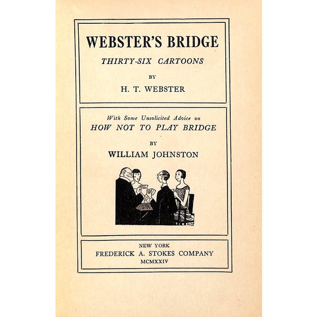 "Webster's Bridge: Thirty-Six Cartoons" 1924 Webster, h.t. | Chairish