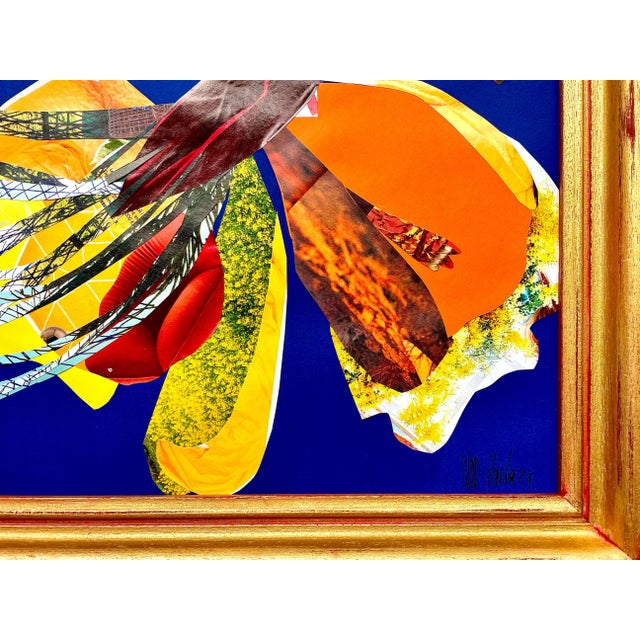 "Peacock Flower - Botanica" Contemporary Still Life Paper Collage ...