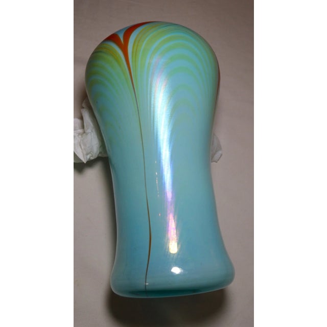 Vintage Hand Blown Baby Blue Pulled Feather Signed Williams Studio ...