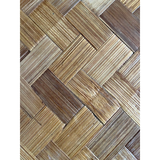 1950s Square Woven Rattan Trunk | Chairish