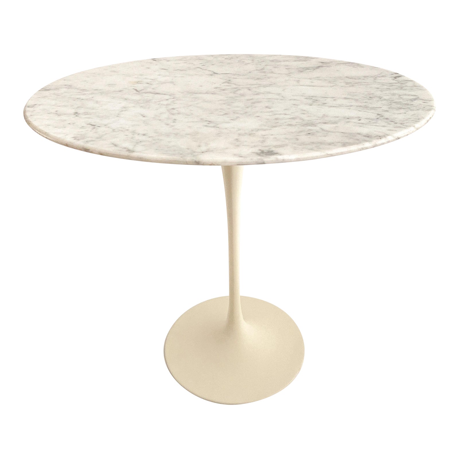 Vintage Mid Century Marble Oval Top Tulip Base Side Table | Chairish