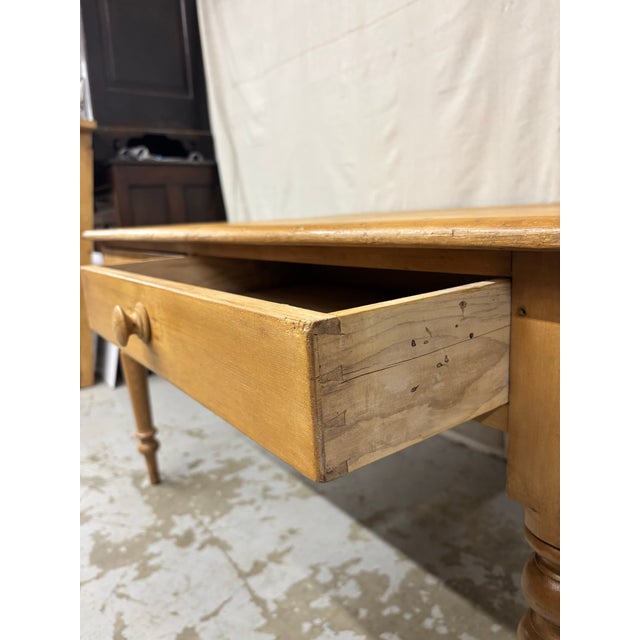 19th Century Four Drawer English Pine Prep Table | Chairish