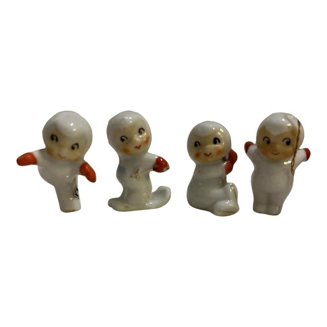 Vintage Holt Howard Pixi Snowbabies Ornaments Set of Four Including Two of the Rarest Figurines ...