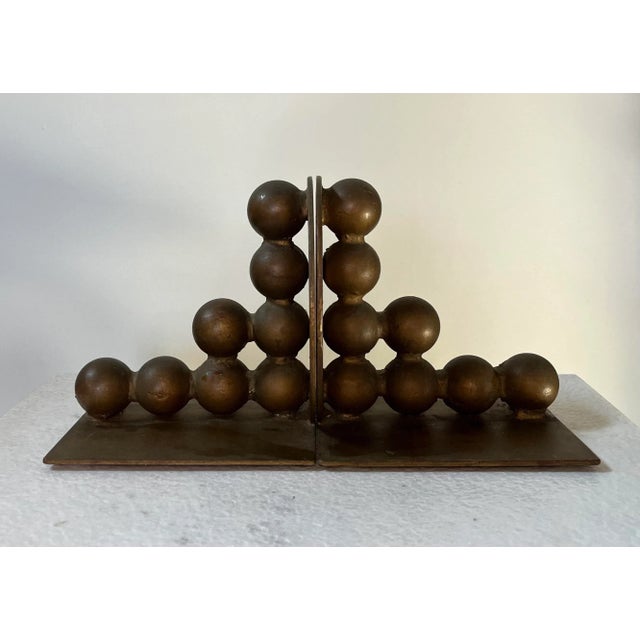 1960s Bronze Geometric Abstract Bookends- a Pair | Chairish
