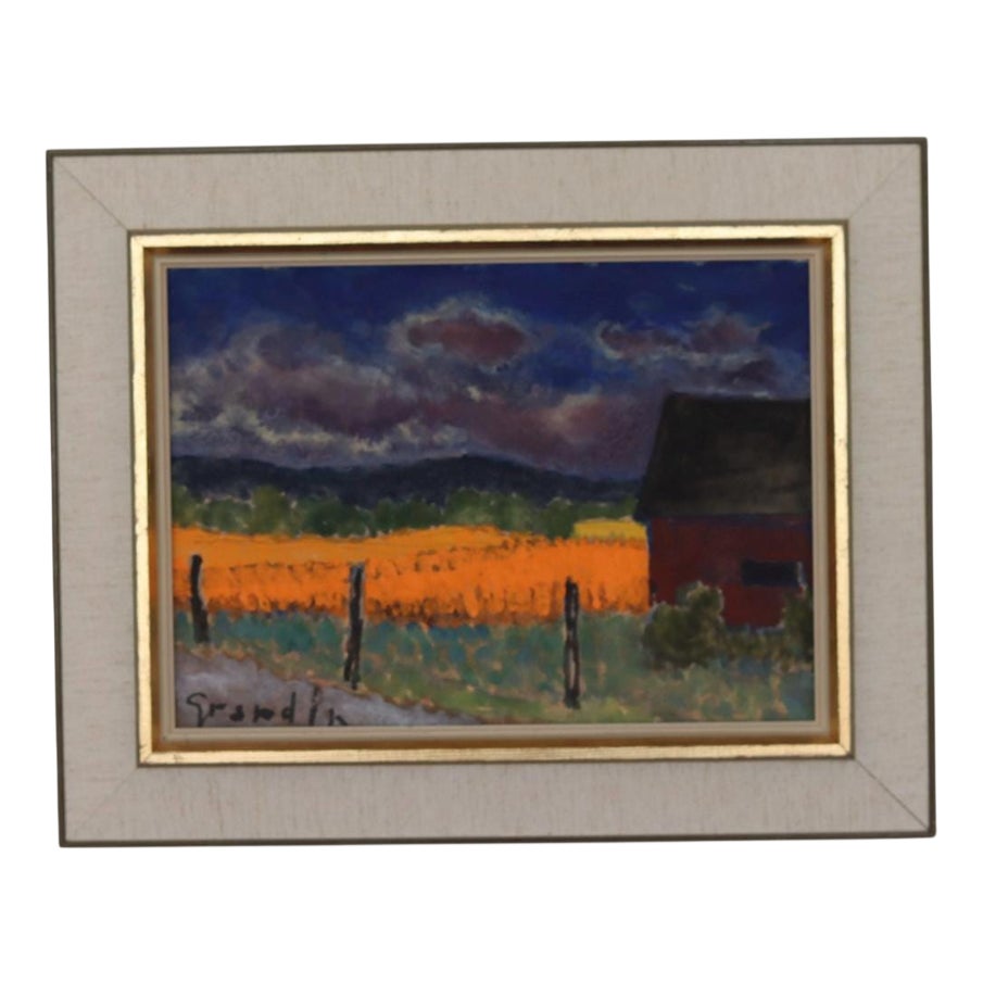 Svan Grandin, Field, 1960s, Oil on Panel, Framed | Chairish