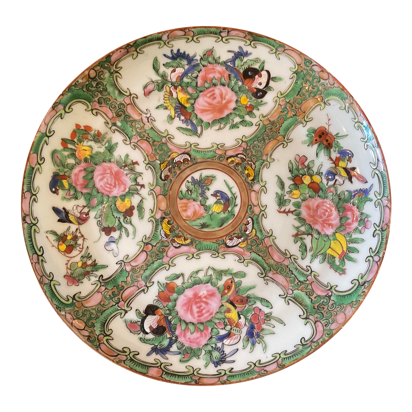 Antique Rose Medallion Pattern Plate | Chairish