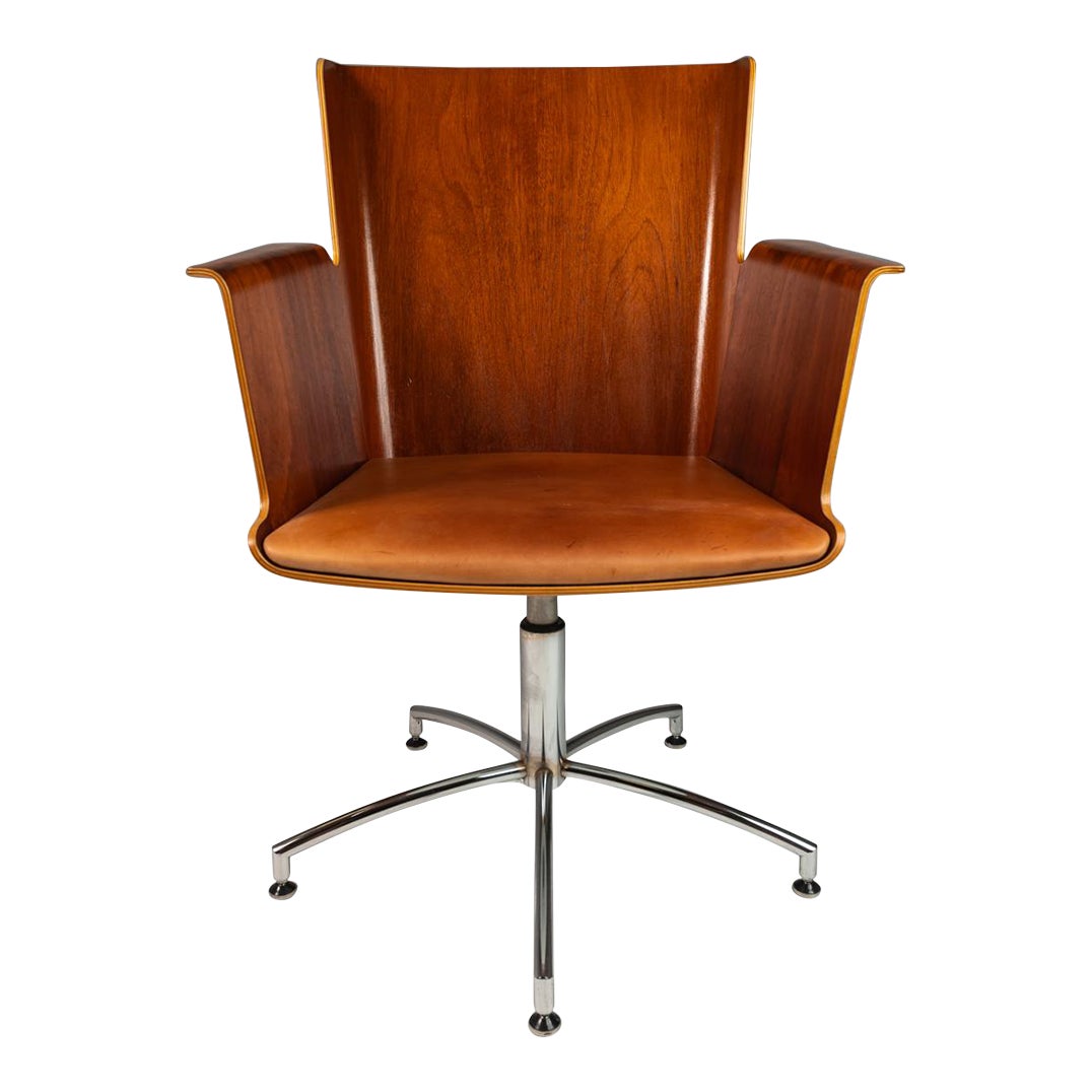 Scandinavian Modern Bentwood Office Chair Constructed From Birch With ...