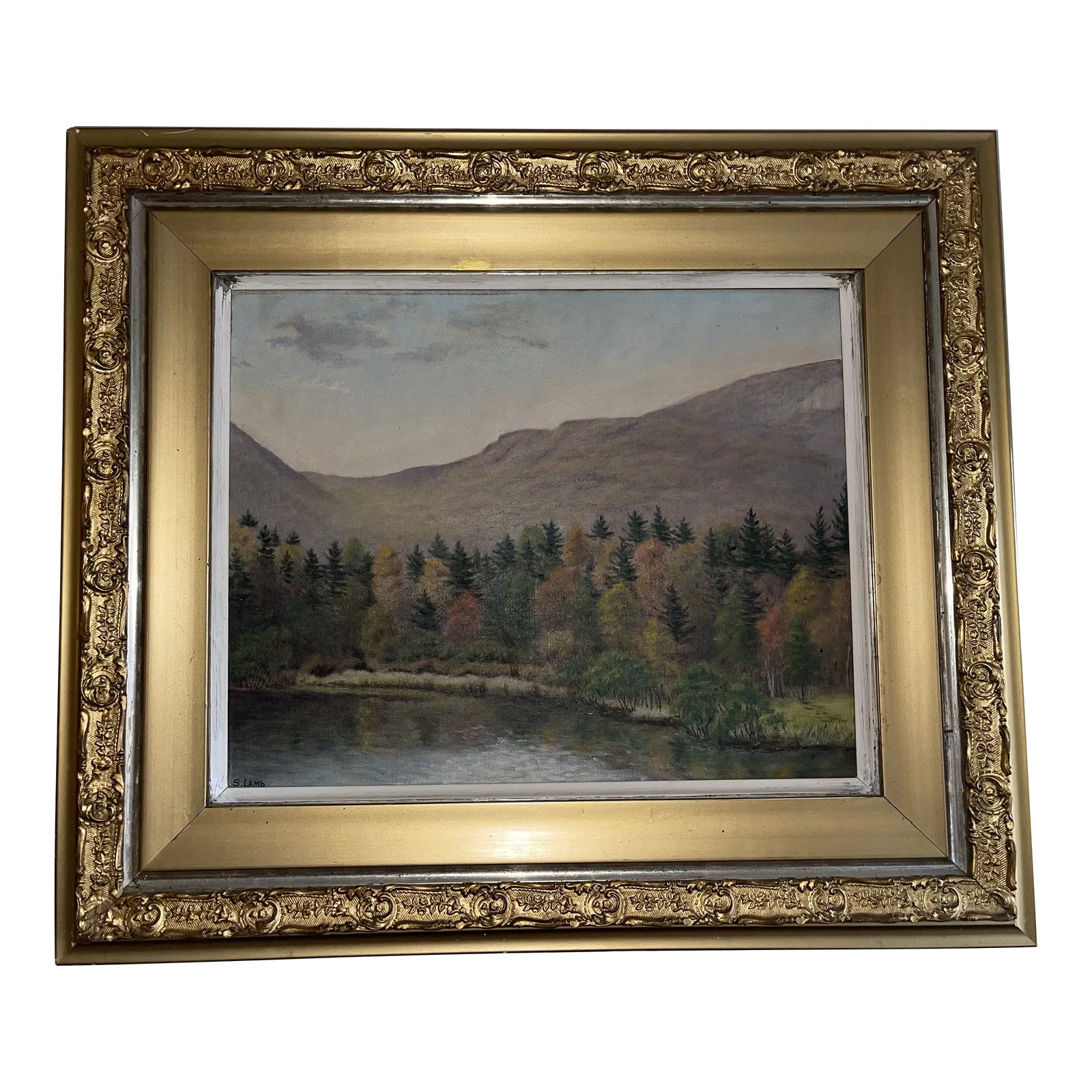 Early 20th Century Mountain Landscape Painting , Oil on Canvas ...