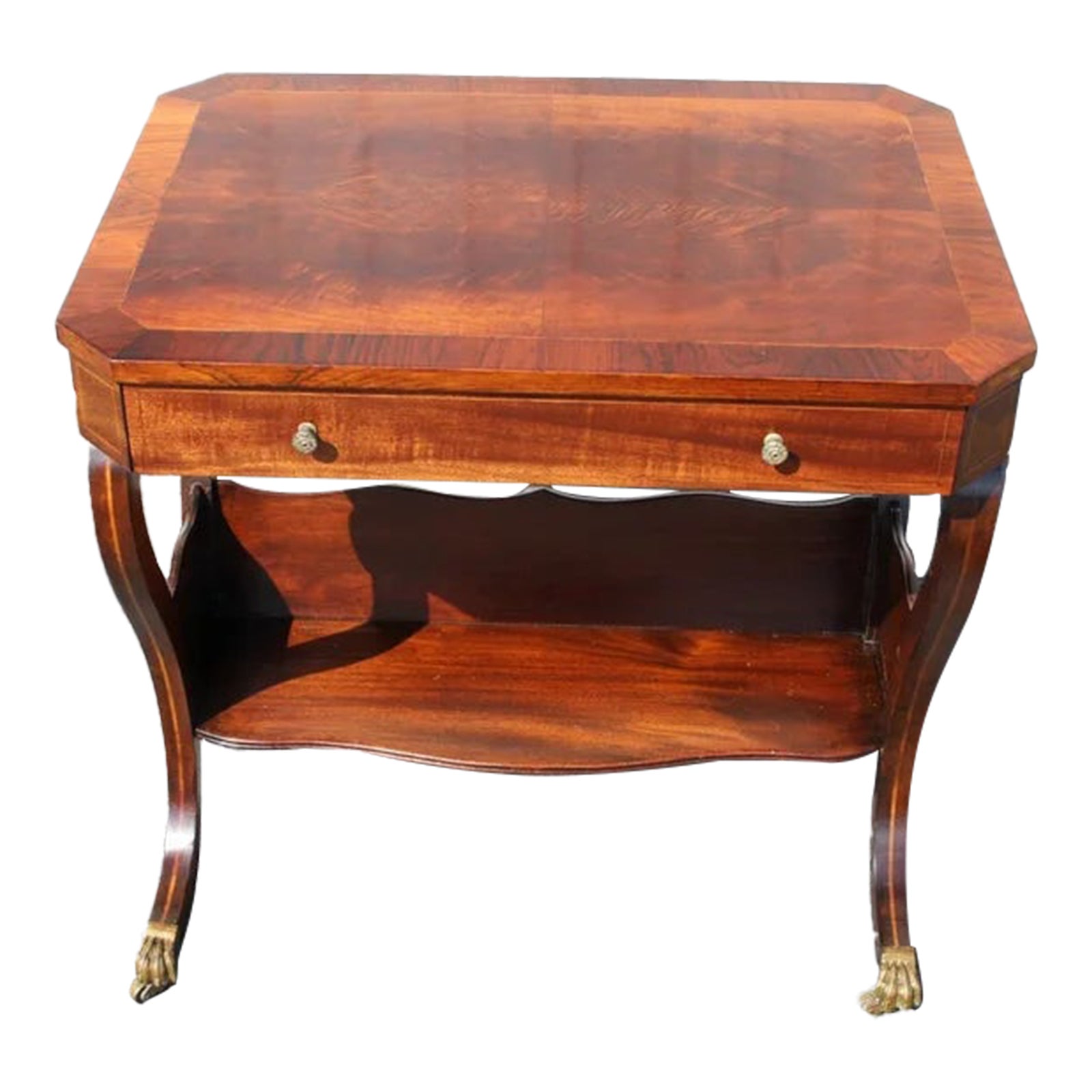 Inlaid Regency Style Mahogany Rosewood Entry Hallway Table With One ...