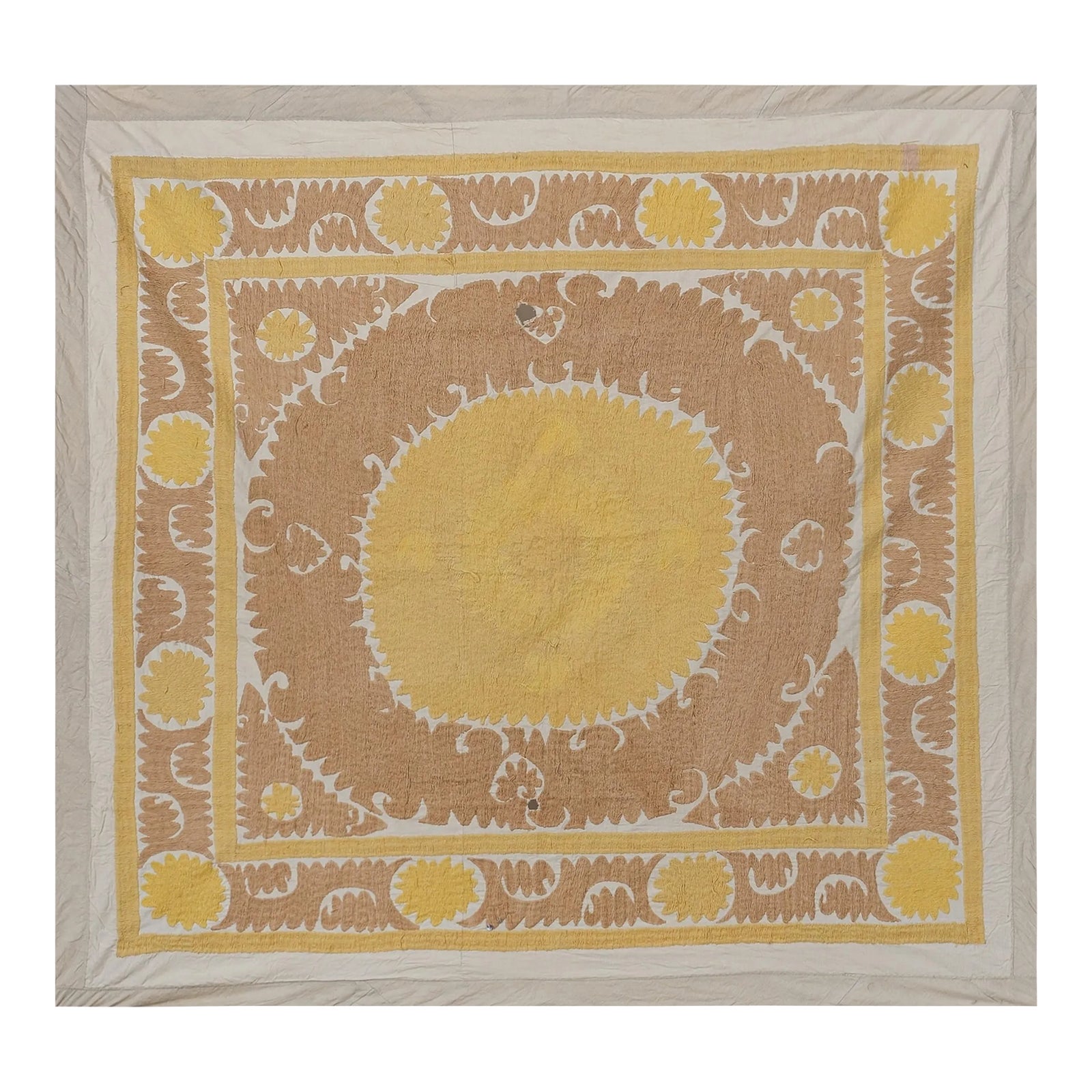 Yellow Suzani From Samarkand Uzbekistan | Chairish