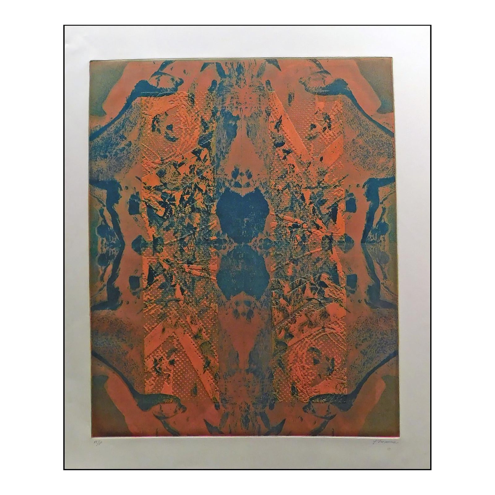 1980s Ted Thomas Abstract Orange Green Hand Signed Limited Edition ...