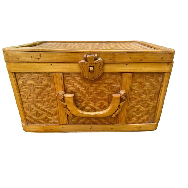 1970s Vintage Handcrafted in Shanghai Woven Bamboo Nesting Storage ...