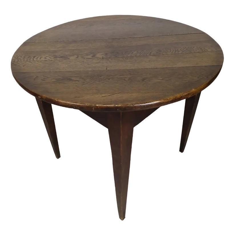 Round Oak Farm Table | Chairish