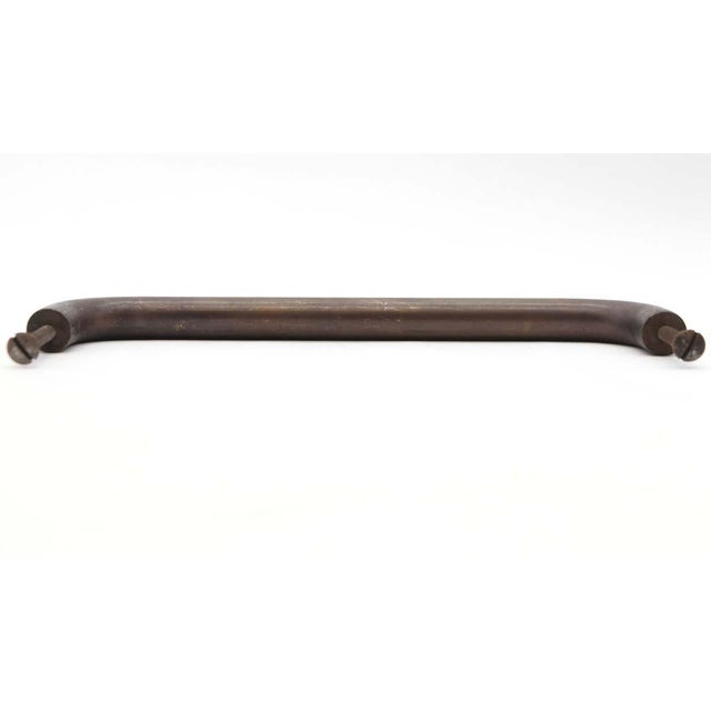 Vintage Modern 10.75 In. Rounded Ends Brass Door Handle | Chairish