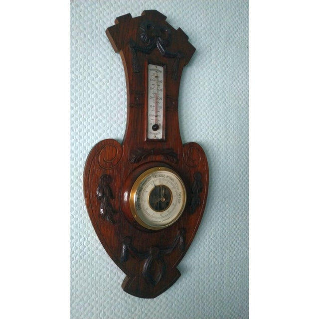 Mid 20th Century Barometer Weather Station in Wood, Metal, Brass and ...