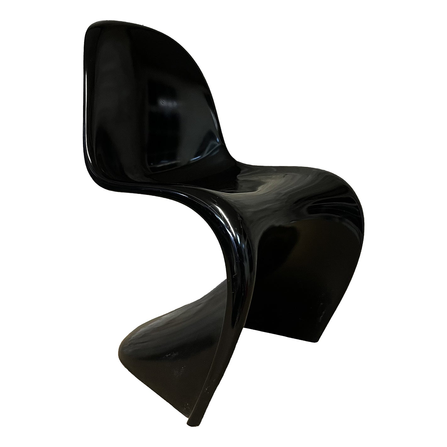 Fibreglass Black Stacking Chair by Verner Panton for Vitra, 1970s ...