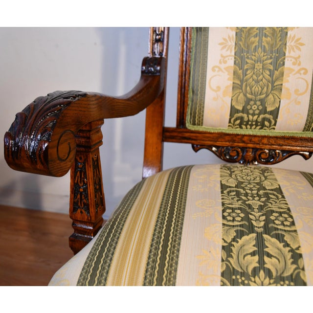 1880s r.j Horner Solid Oak Set of 6 Dining Chairs 1 Arm Chair 5 Side ...