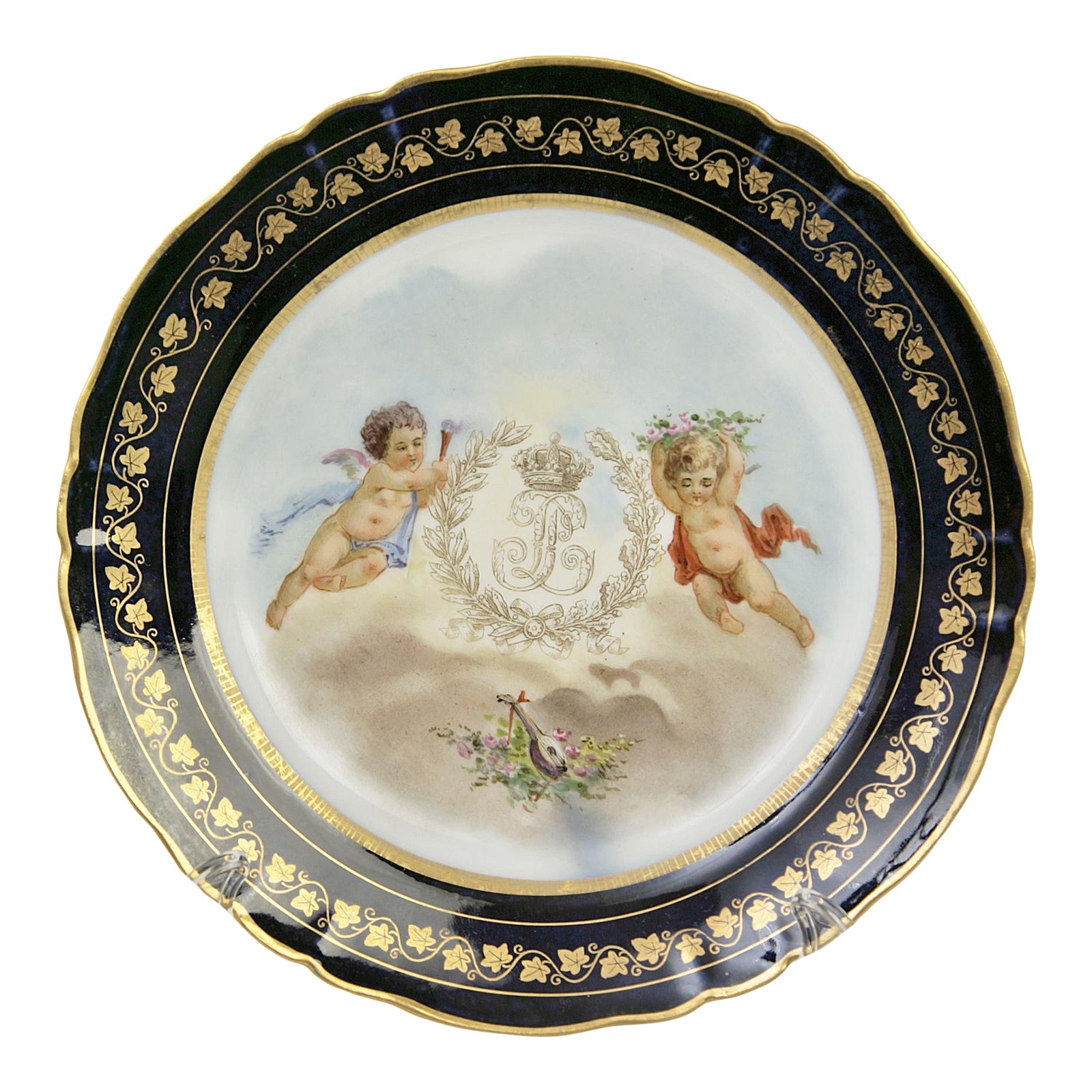 Sevres Louis-Philippe Fountainbleu Palace Plate -C. 1840-45 | Chairish