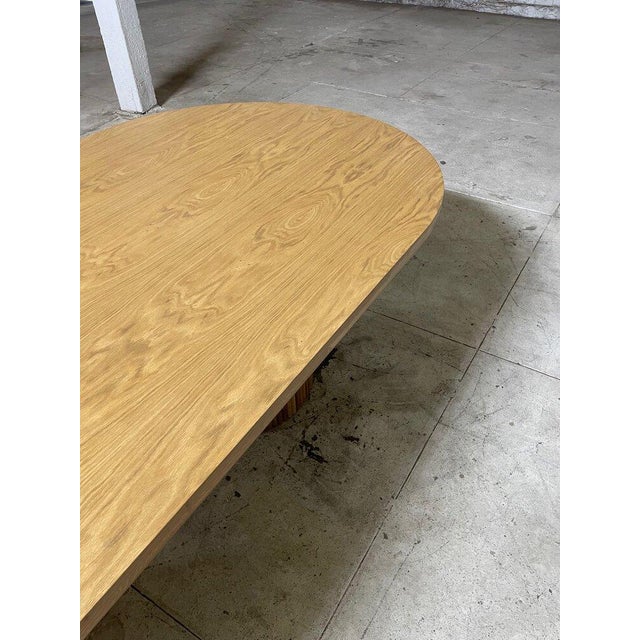 Double Reeded Pedestal Dining Table by Vintage on Point | Chairish