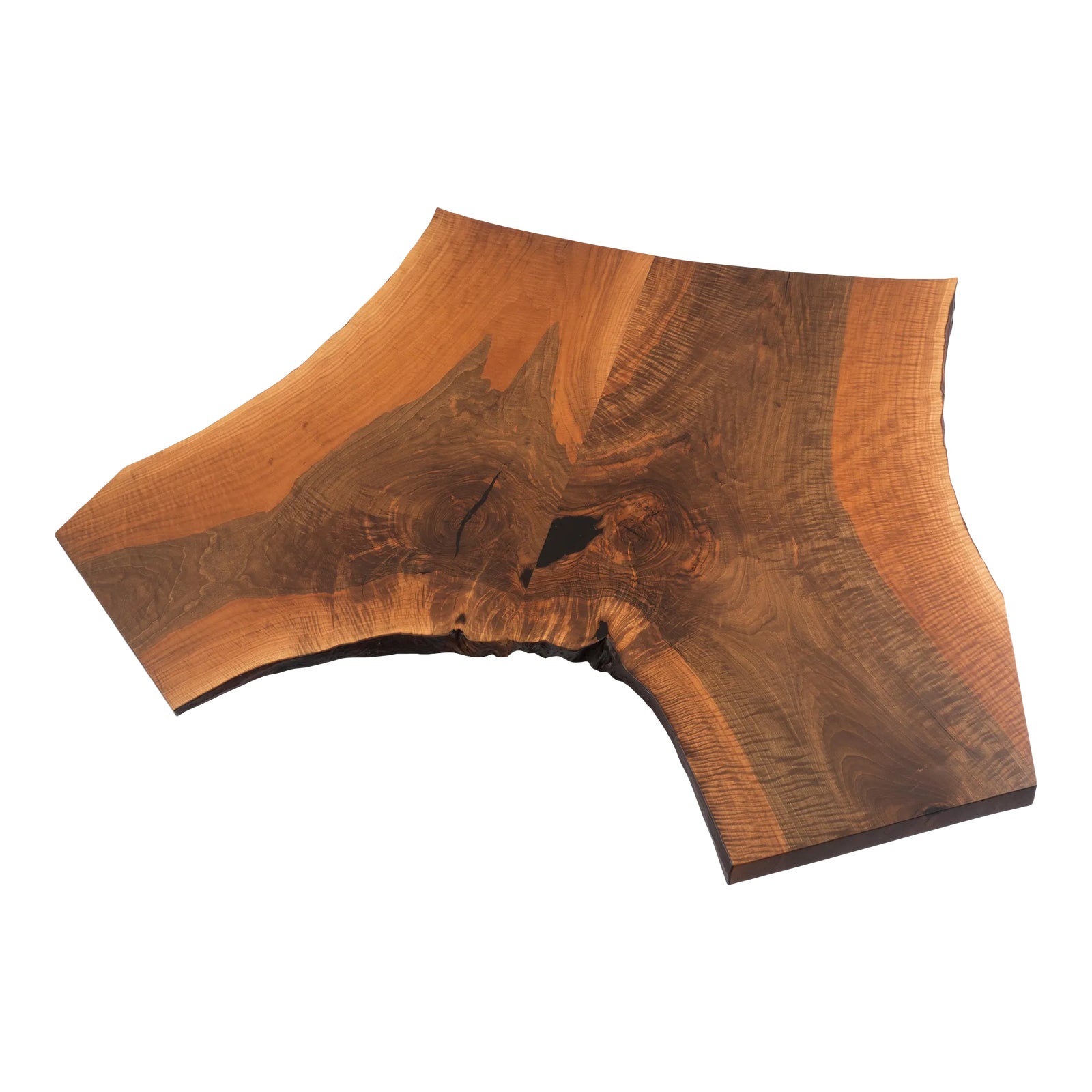 Solid Walnut Live Edge Steel Dinning Table | Chairish