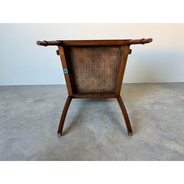Vintage Adams Style Wood and Cane Paint Arm Accent - Desk Chair | Chairish