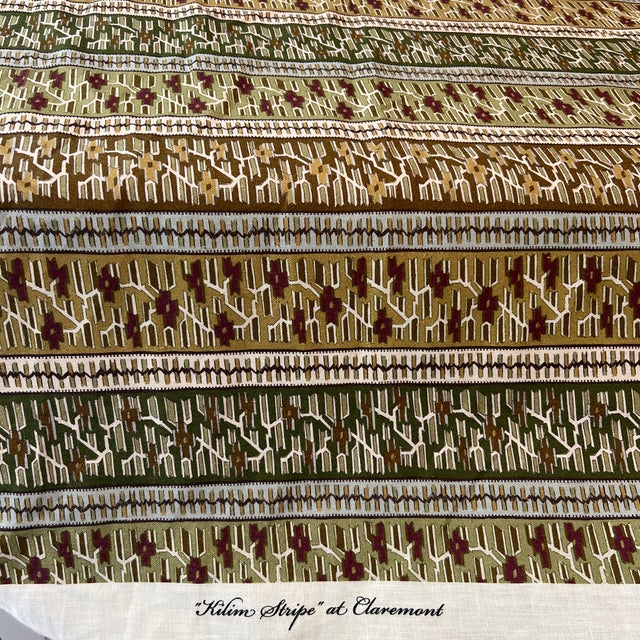 Claremont Designer Kilim Stripe Linen Fabric- 7 Yards | Chairish