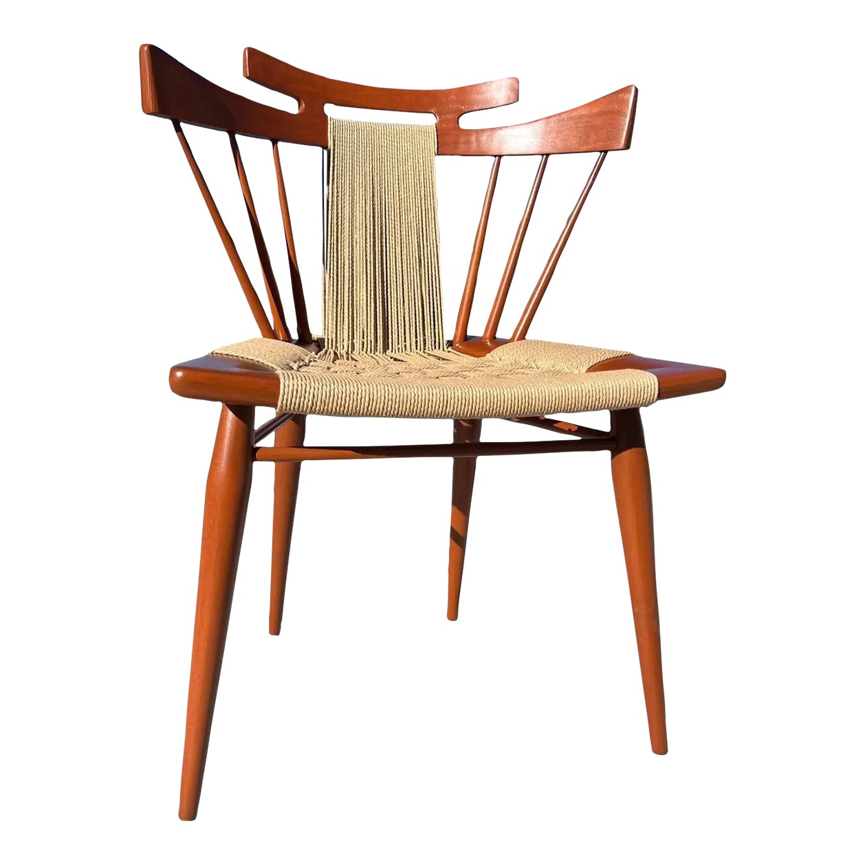 Mid Century Modern Edmond J Spence Yucatan Chair Woven Desk Dining ...