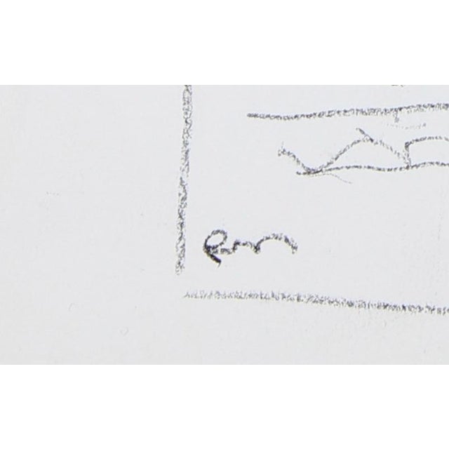 Monochromatic Female Figure, Ink Wash on Paper, 20th Century | Chairish