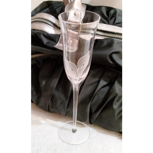 Late 20th Century, 3 Pieces, Mikasa Crystal Champagne Flutes Calla ...