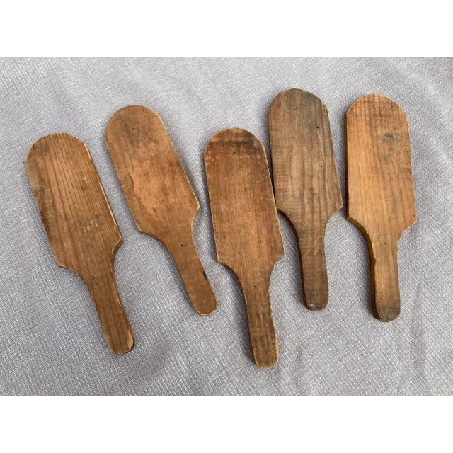 Early 20th Century Antique Wooden Auction Paddles Set of 5 | Chairish