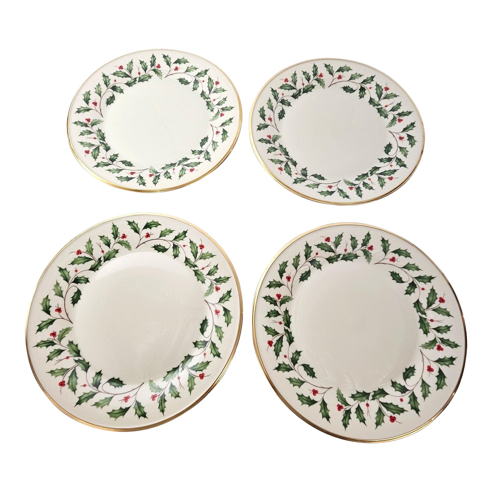 Lenox Dimension Collection Holiday Dinner Plates Set of 4 | Chairish
